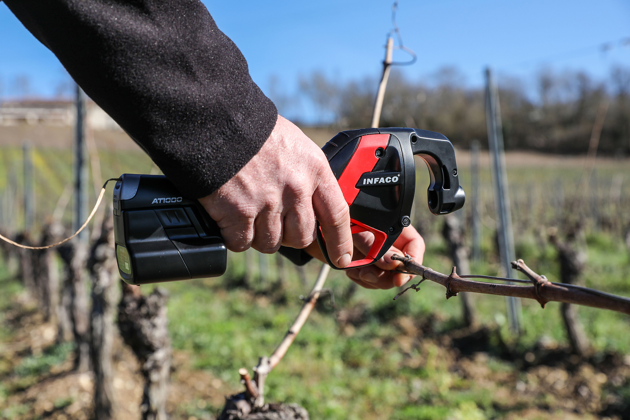 A new-generation electric vine tying machine from INFACO - Infaco
